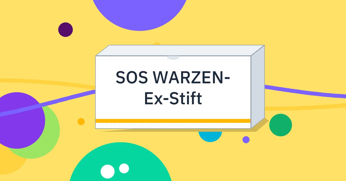 Symbolbild: Packung mit der Aufschrift SOS WARZEN-Ex-Stift (PZN 17872721) – Verfügbarkeit und Bezug in Apotheken in Frankfurt am Main