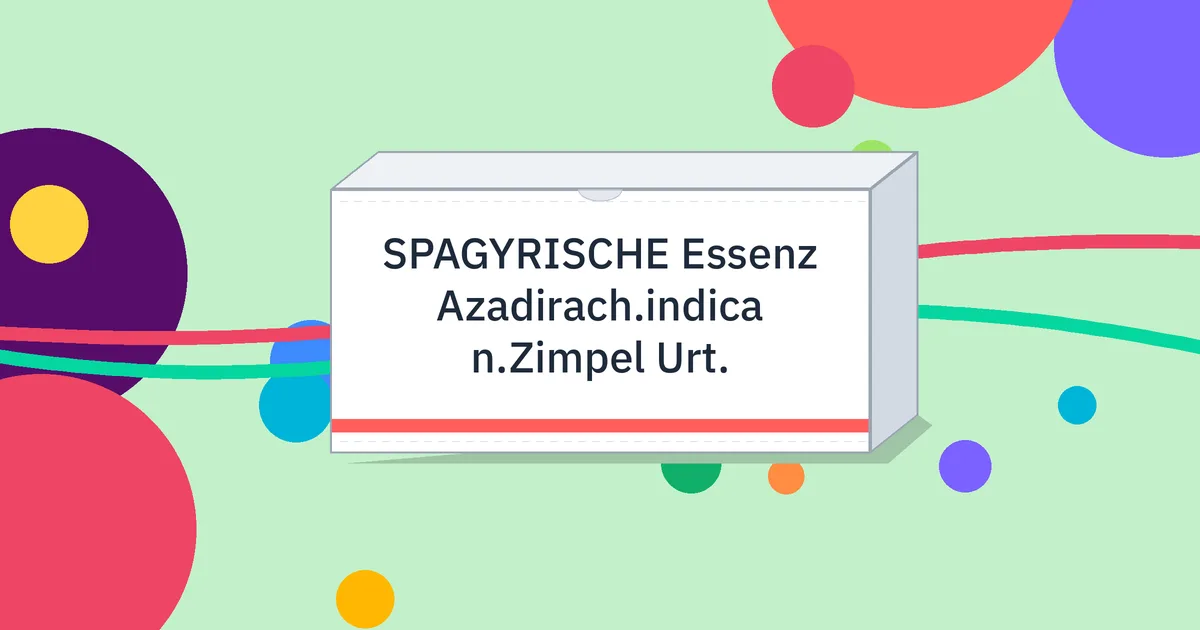 Symbolbild: Packung mit der Aufschrift SPAGYRISCHE Essenz Azadirach.indica n.Zimpel Urt. (PZN 02026759) – Verfügbarkeit und Bezug in Apotheken in Frankfurt am Main