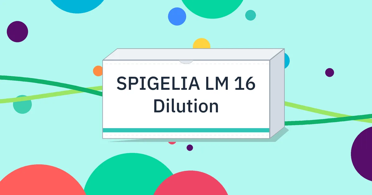 Symbolbild: Packung mit der Aufschrift SPIGELIA LM 16 Dilution (PZN 13195198) – Verfügbarkeit und Bezug in Apotheken in Frankfurt am Main