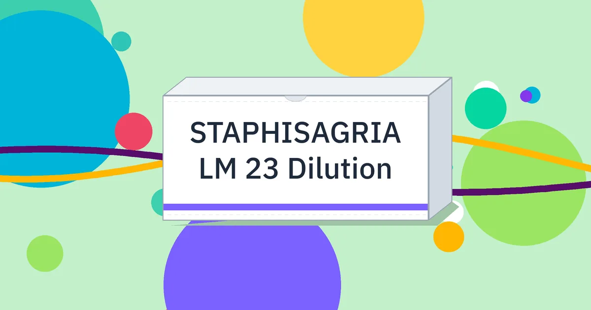 Symbolbild: Packung mit der Aufschrift STAPHISAGRIA LM 23 Dilution (PZN 13199701) – Verfügbarkeit und Bezug in Apotheken in Frankfurt am Main