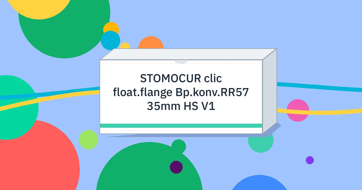 Symbolbild: Packung mit der Aufschrift STOMOCUR clic float.flange Bp.konv.RR57 35mm HS V1 (PZN 13986818) – Verfügbarkeit und Bezug in Apotheken in Frankfurt am Main