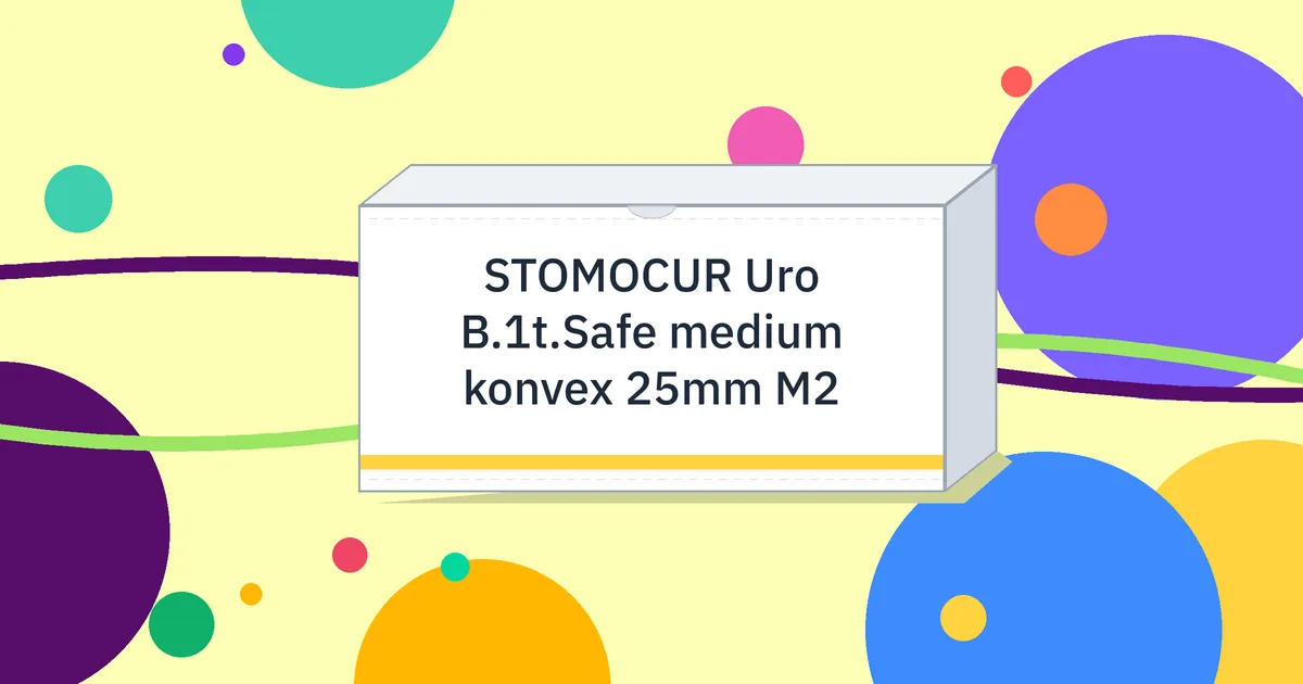 Symbolbild: Packung mit der Aufschrift STOMOCUR Uro B.1t.Safe medium konvex 25mm M2 (PZN 17557824) – Verfügbarkeit und Bezug in Apotheken in Frankfurt am Main