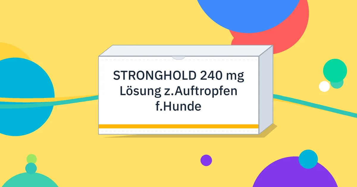 Symbolbild: Packung mit der Aufschrift STRONGHOLD 240 mg Lösung z.Auftropfen f.Hunde (PZN 12731387) – Verfügbarkeit und Bezug in Apotheken in Frankfurt am Main