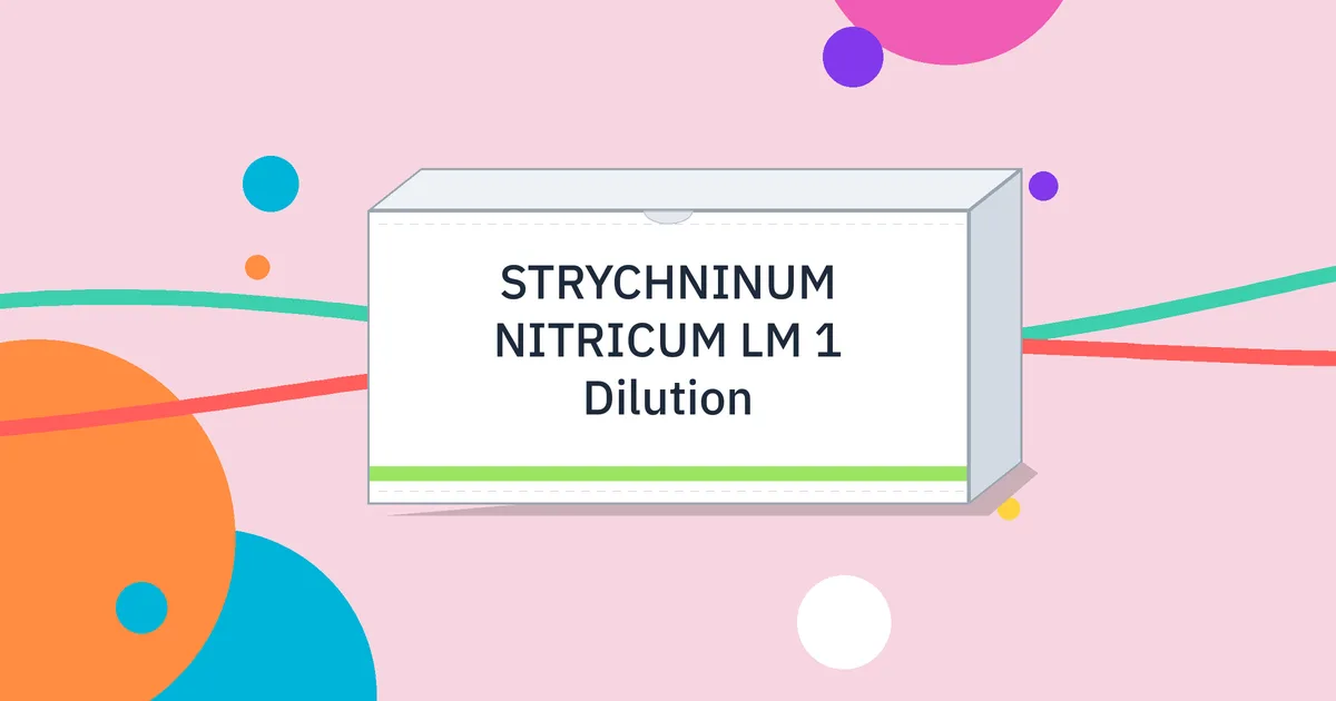 Symbolbild: Packung mit der Aufschrift STRYCHNINUM NITRICUM LM 1 Dilution (PZN 13206594) – Verfügbarkeit und Bezug in Apotheken in Frankfurt am Main