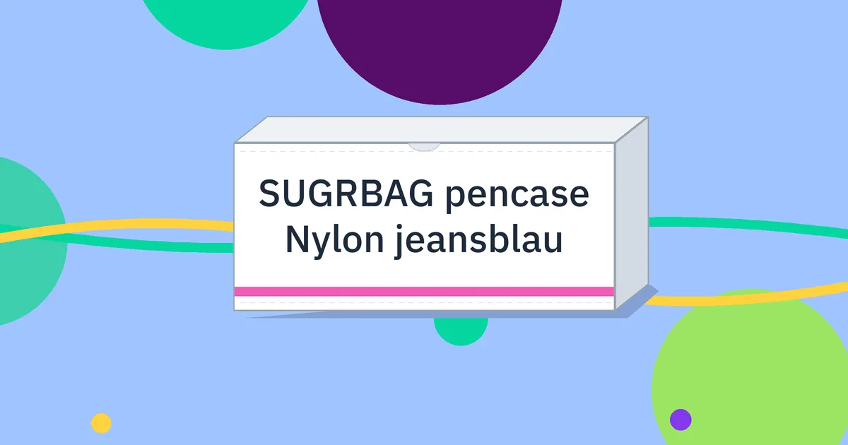 Symbolbild: Packung mit der Aufschrift SUGRBAG pencase Nylon jeansblau (PZN 14202291) – Verfügbarkeit und Bezug in Apotheken in Frankfurt am Main