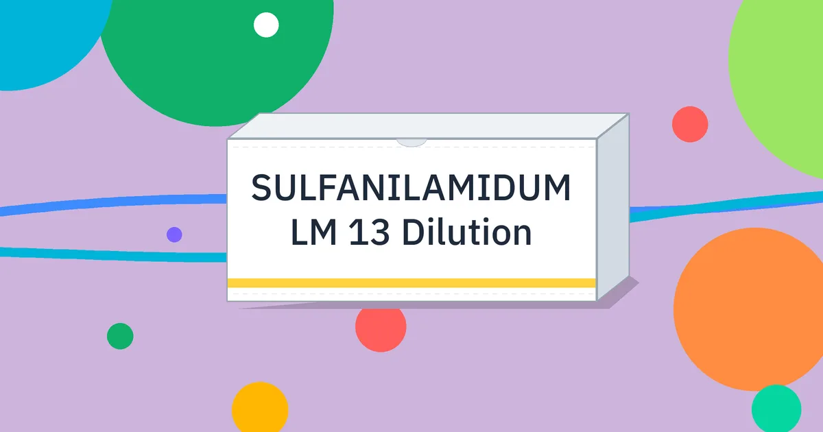 Symbolbild: Packung mit der Aufschrift SULFANILAMIDUM LM 13 Dilution (PZN 13209078) – Verfügbarkeit und Bezug in Apotheken in Frankfurt am Main