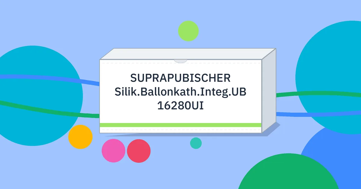 Symbolbild: Packung mit der Aufschrift SUPRAPUBISCHER Silik.Ballonkath.Integ.UB 16280UI (PZN 07652852) – Verfügbarkeit und Bezug in Apotheken in Frankfurt am Main