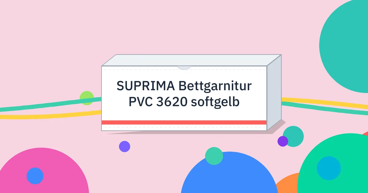 Symbolbild: Packung mit der Aufschrift SUPRIMA Bettgarnitur PVC 3620 softgelb (PZN 02211652) – Verfügbarkeit und Bezug in Apotheken in Frankfurt am Main