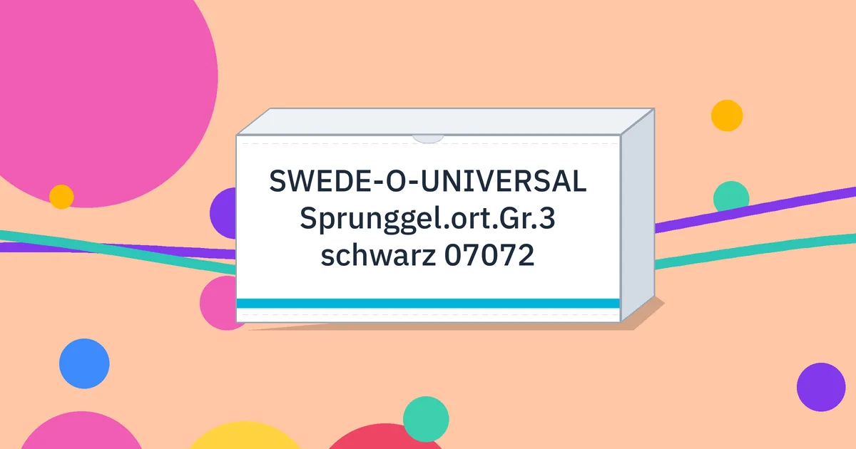 Symbolbild: Packung mit der Aufschrift SWEDE-O-UNIVERSAL Sprunggel.ort.Gr.3 schwarz 07072 (PZN 02509742) – Verfügbarkeit und Bezug in Apotheken in Frankfurt am Main