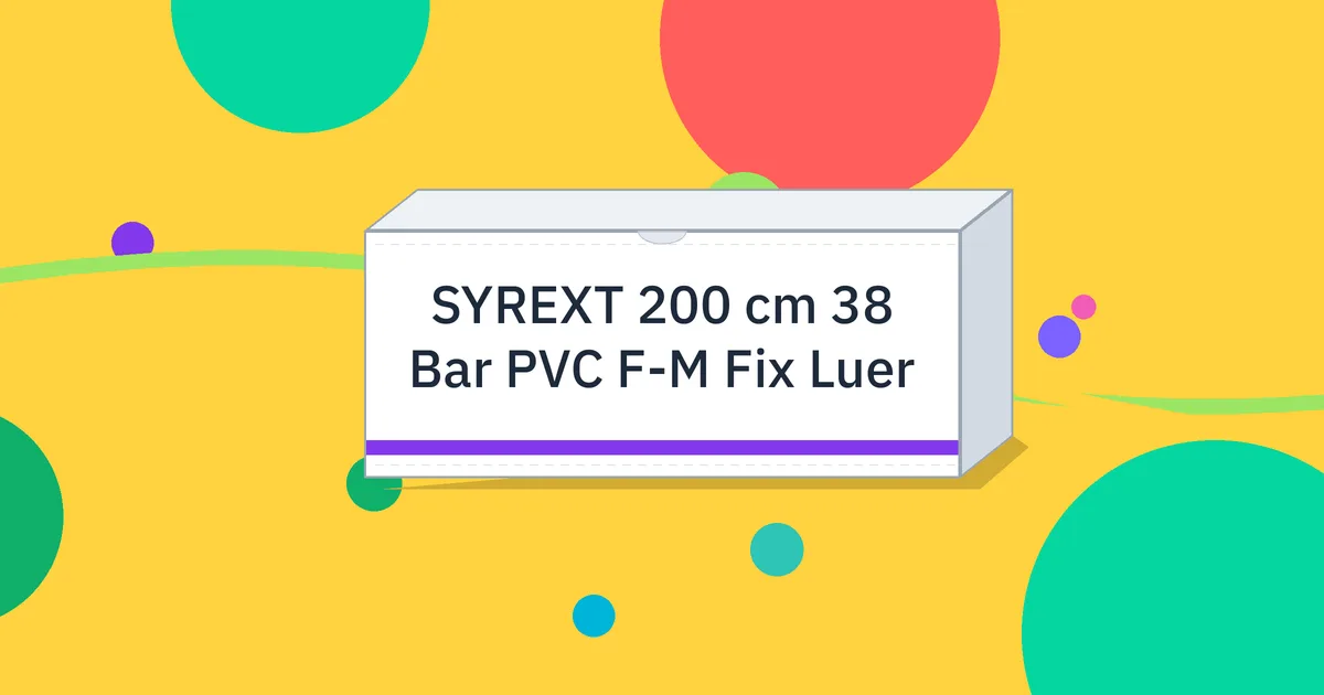 Symbolbild: Packung mit der Aufschrift SYREXT 200 cm 38 Bar PVC F-M Fix Luer (PZN 17898726) – Verfügbarkeit und Bezug in Apotheken in Frankfurt am Main