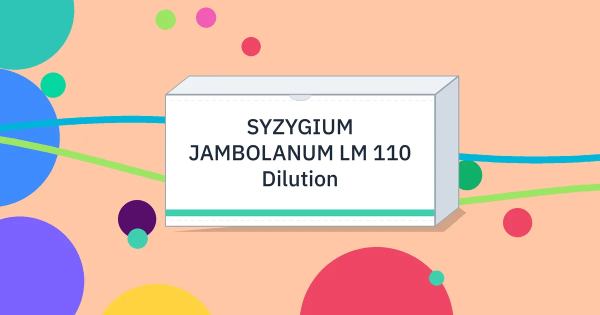 Symbolbild: Packung mit der Aufschrift SYZYGIUM JAMBOLANUM LM 110 Dilution (PZN 13212465) – Verfügbarkeit und Bezug in Apotheken in Frankfurt am Main