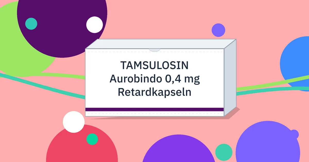 Symbolbild: Packung mit der Aufschrift TAMSULOSIN Aurobindo 0,4 mg Retardkapseln (PZN 01129581) – Verfügbarkeit und Bezug in Apotheken in Frankfurt am Main