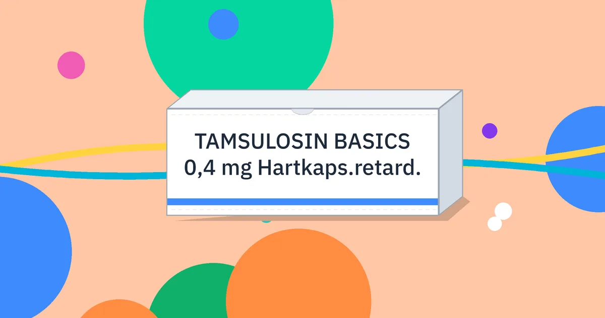 Symbolbild: Packung mit der Aufschrift TAMSULOSIN BASICS 0,4 mg Hartkaps.retard. (PZN 03735529) – Verfügbarkeit und Bezug in Apotheken in Frankfurt am Main