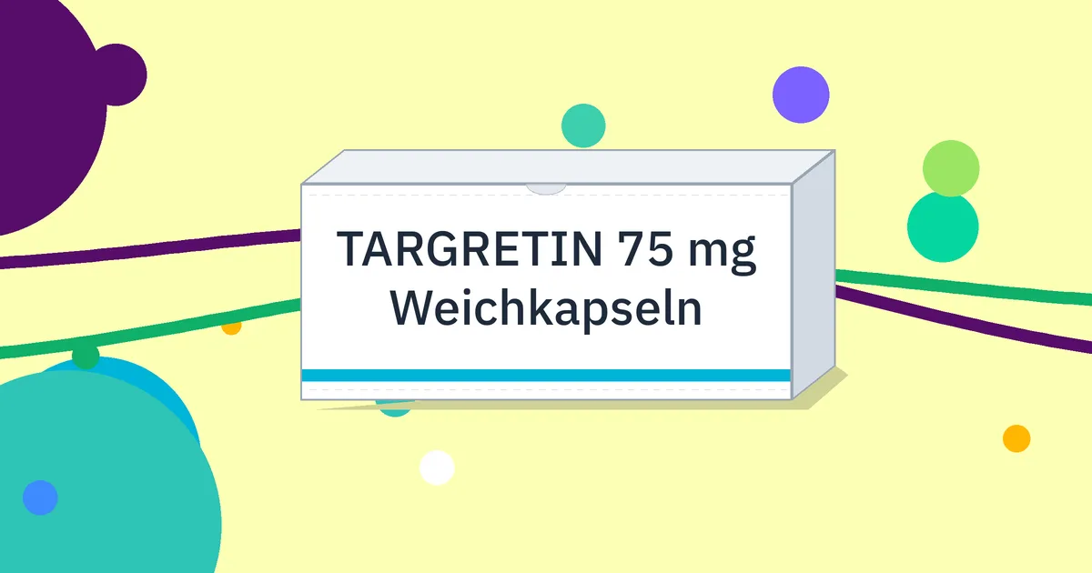 Symbolbild: Packung mit der Aufschrift TARGRETIN 75 mg Weichkapseln (PZN 10128793) – Verfügbarkeit und Bezug in Apotheken in Frankfurt am Main