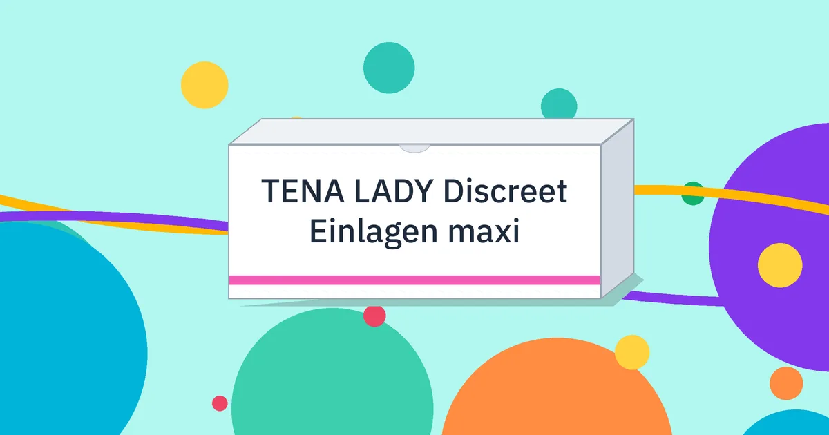 Symbolbild: Packung mit der Aufschrift TENA LADY Discreet Einlagen maxi (PZN 18322649) – Verfügbarkeit und Bezug in Apotheken in Frankfurt am Main