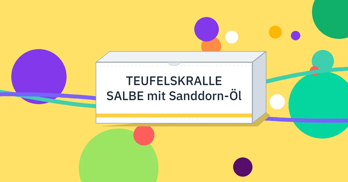 Symbolbild: Packung mit der Aufschrift TEUFELSKRALLE SALBE mit Sanddorn-Öl (PZN 16335381) – Verfügbarkeit und Bezug in Apotheken in Frankfurt am Main