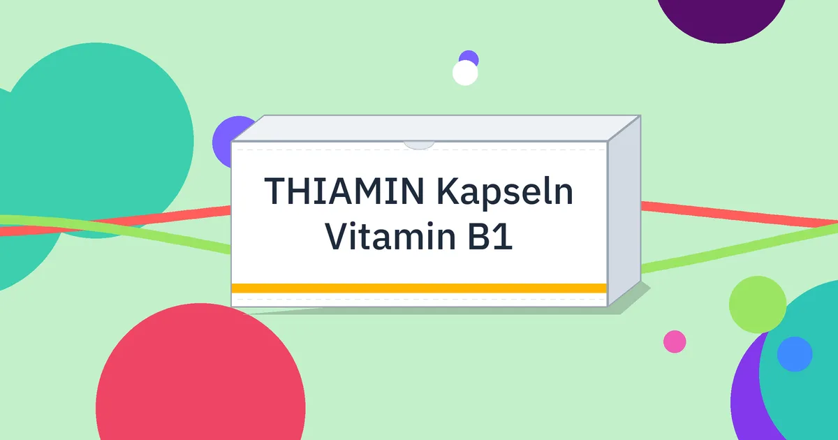 Symbolbild: Packung mit der Aufschrift THIAMIN Kapseln Vitamin B1 (PZN 00574072) – Verfügbarkeit und Bezug in Apotheken in Frankfurt am Main