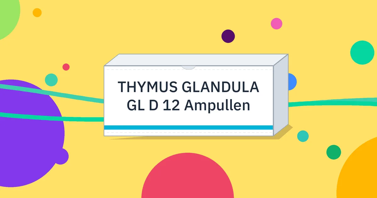 Symbolbild: Packung mit der Aufschrift THYMUS GLANDULA GL D 12 Ampullen (PZN 03353940) – Verfügbarkeit und Bezug in Apotheken in Frankfurt am Main