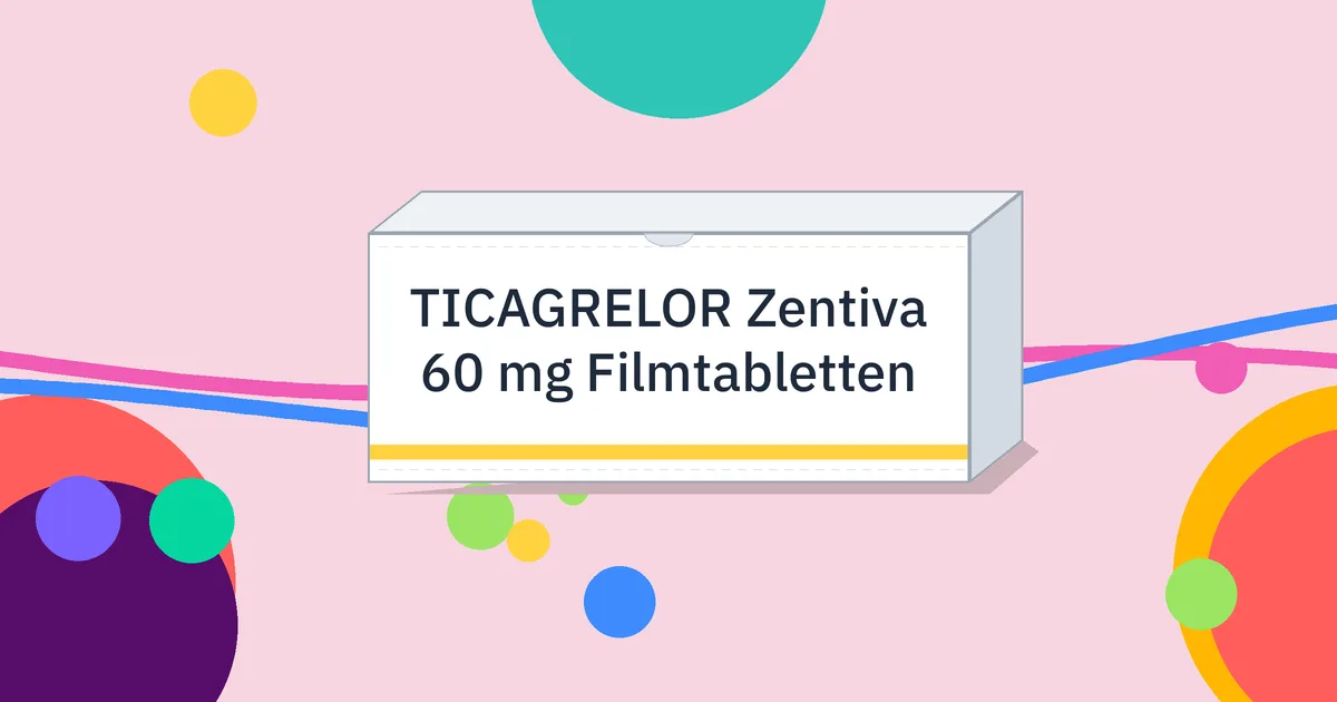 Symbolbild: Packung mit der Aufschrift TICAGRELOR Zentiva 60 mg Filmtabletten (PZN 18745284) – Verfügbarkeit und Bezug in Apotheken in Frankfurt am Main