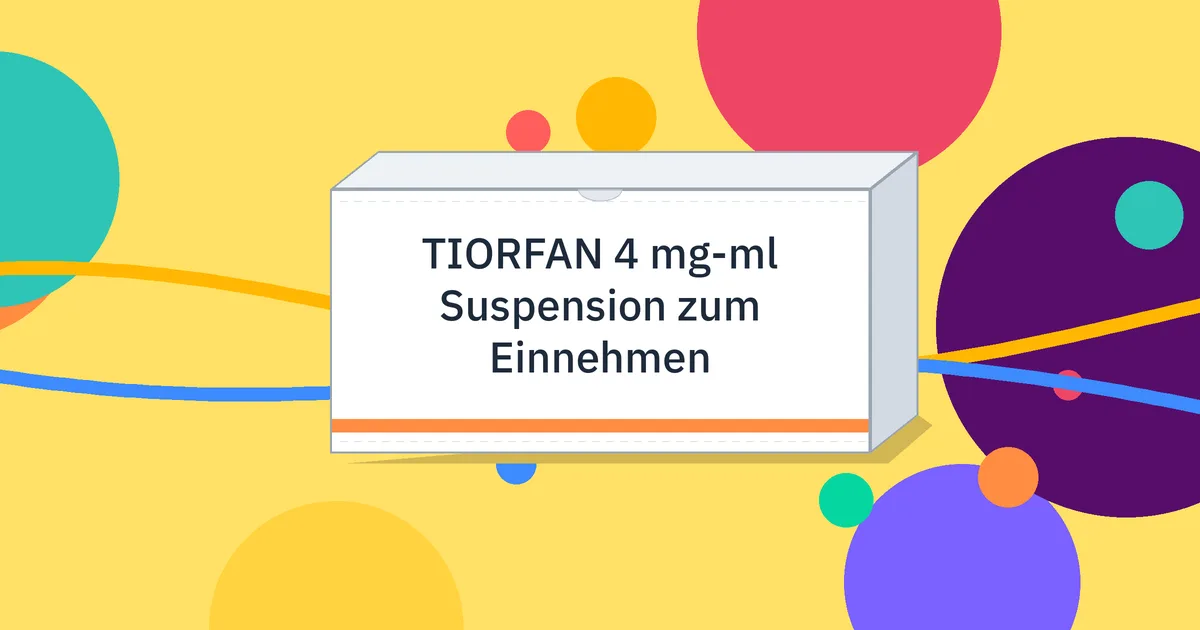 Symbolbild: Packung mit der Aufschrift TIORFAN 4 mg-ml Suspension zum Einnehmen (PZN 19819642) – Verfügbarkeit und Bezug in Apotheken in Frankfurt am Main