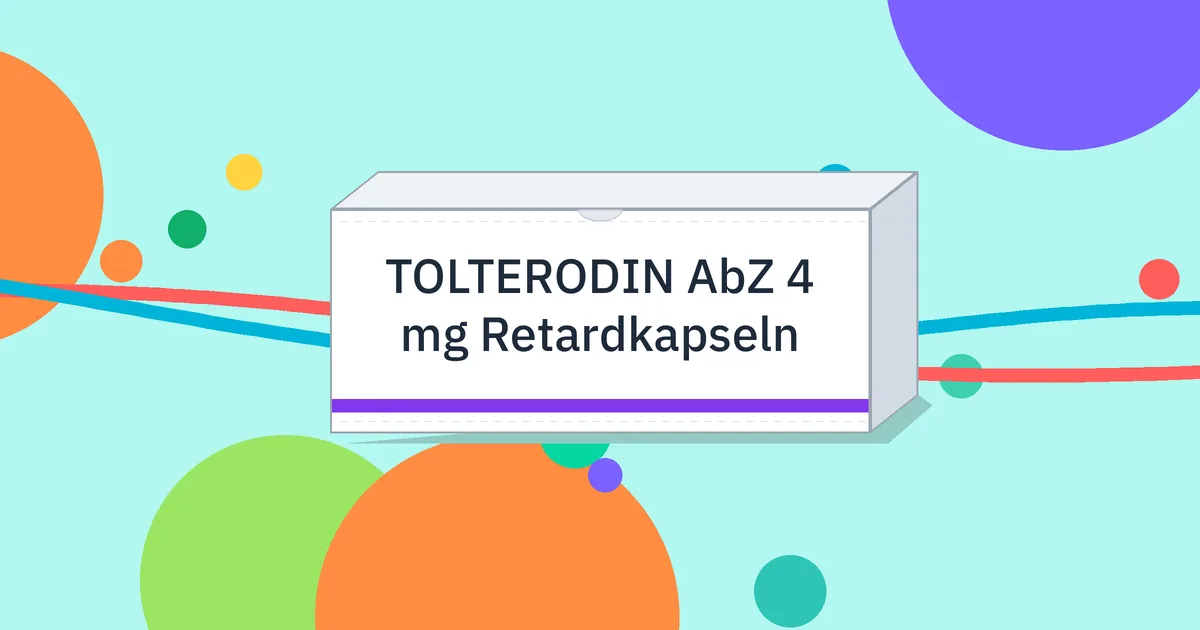 Symbolbild: Packung mit der Aufschrift TOLTERODIN AbZ 4 mg Retardkapseln (PZN 09763449) – Verfügbarkeit und Bezug in Apotheken in Frankfurt am Main