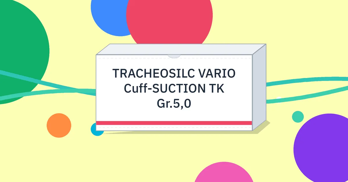 Symbolbild: Packung mit der Aufschrift TRACHEOSILC VARIO Cuff-SUCTION TK Gr.5,0 (PZN 14348190) – Verfügbarkeit und Bezug in Apotheken in Frankfurt am Main
