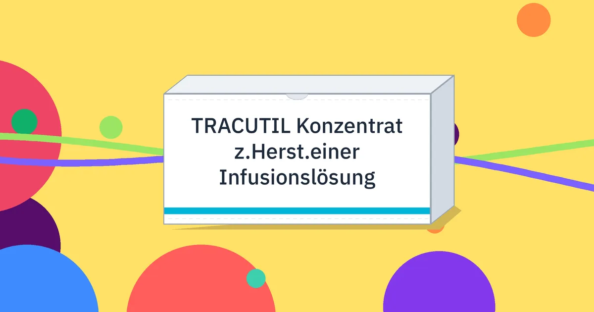 Symbolbild: Packung mit der Aufschrift TRACUTIL Konzentrat z.Herst.einer Infusionslösung (PZN 18055674) – Verfügbarkeit und Bezug in Apotheken in Frankfurt am Main