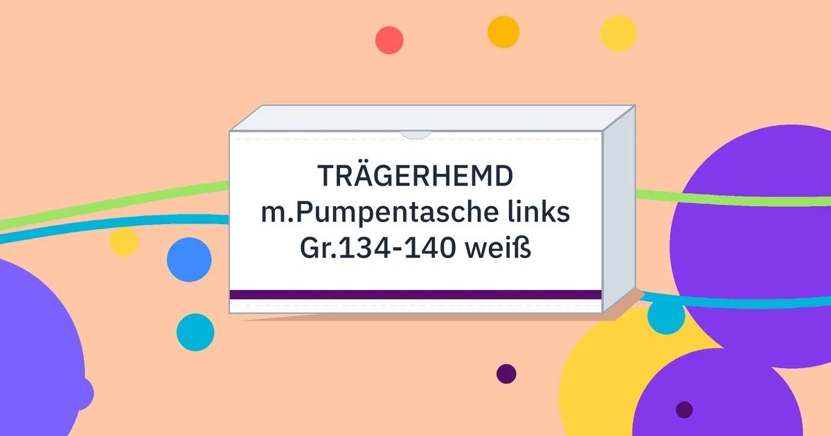 Symbolbild: Packung mit der Aufschrift TRÄGERHEMD m.Pumpentasche links Gr.134-140 weiß (PZN 17552583) – Verfügbarkeit und Bezug in Apotheken in Frankfurt am Main