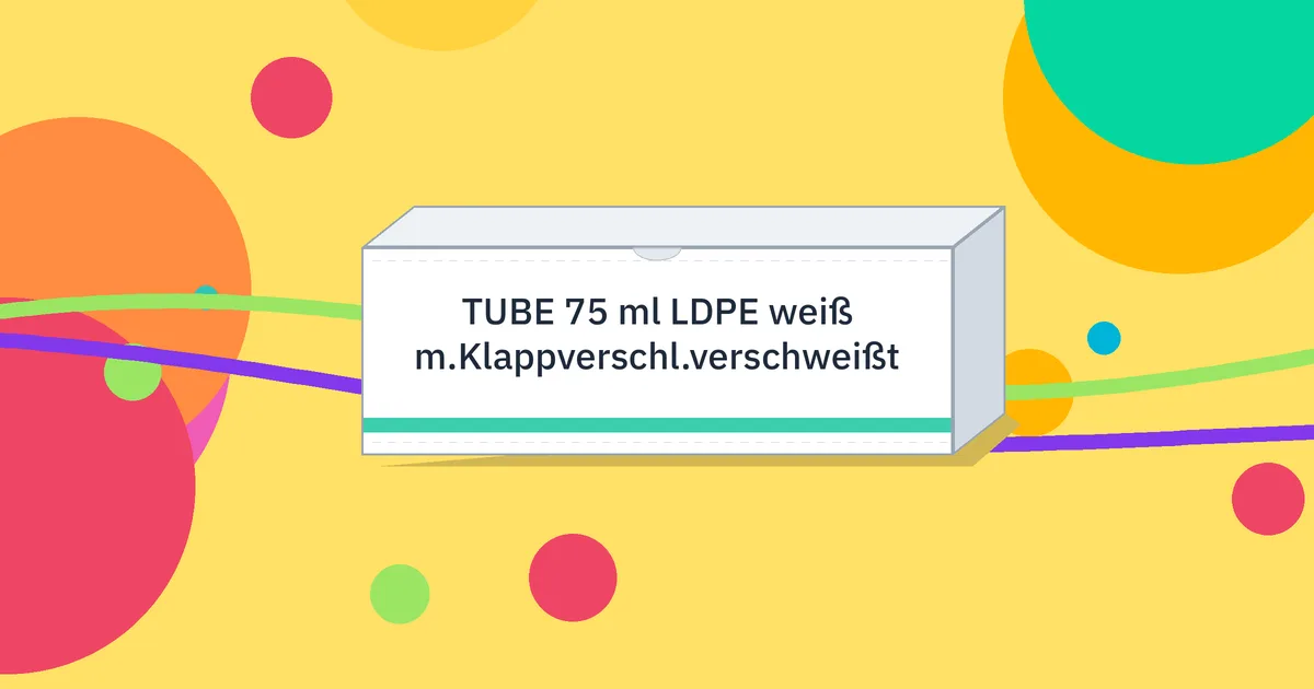 Symbolbild: Packung mit der Aufschrift TUBE 75 ml LDPE weiß m.Klappverschl.verschweißt (PZN 18014787) – Verfügbarkeit und Bezug in Apotheken in Frankfurt am Main