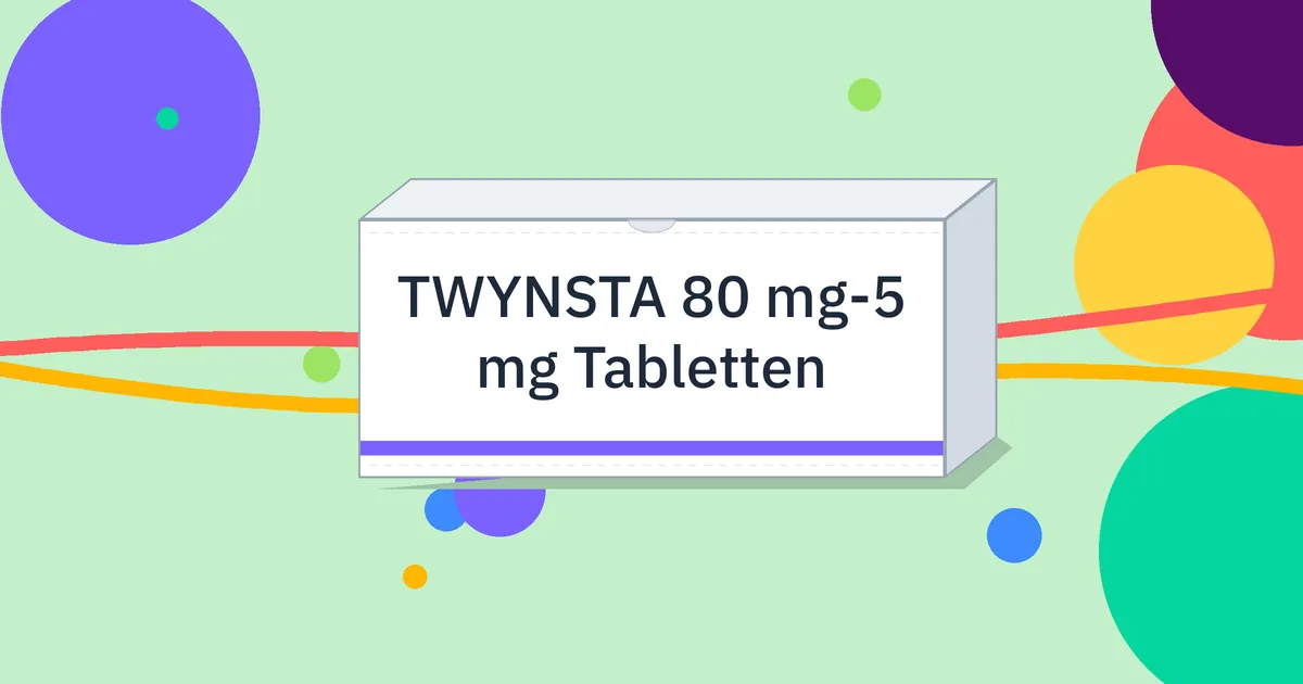 Symbolbild: Packung mit der Aufschrift TWYNSTA 80 mg-5 mg Tabletten (PZN 09716616) – Verfügbarkeit und Bezug in Apotheken in Frankfurt am Main