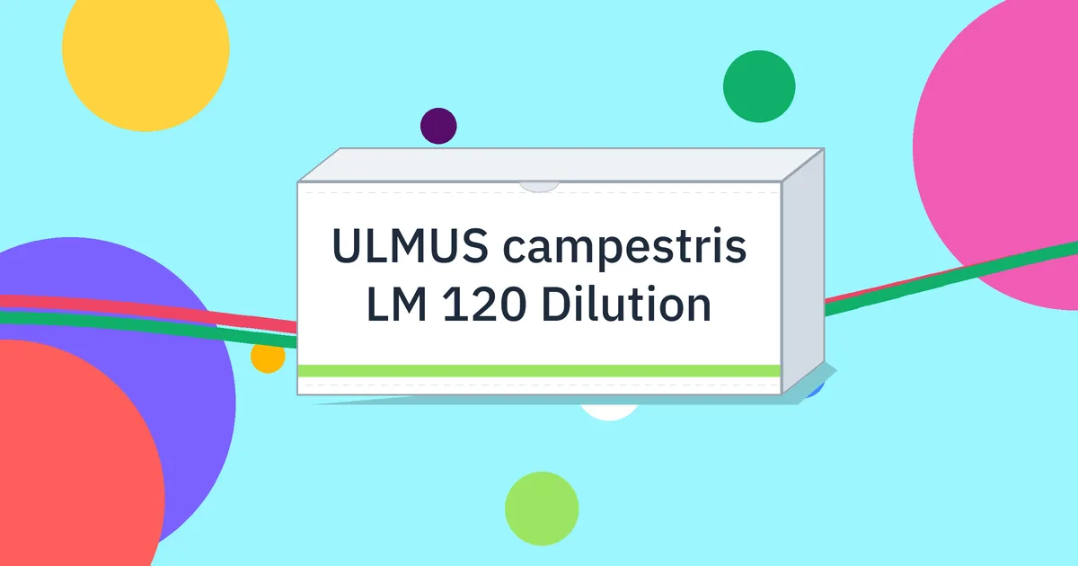 Symbolbild: Packung mit der Aufschrift ULMUS campestris LM 120 Dilution (PZN 13255629) – Verfügbarkeit und Bezug in Apotheken in Frankfurt am Main