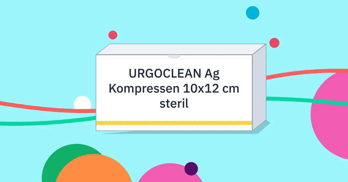 Symbolbild: Packung mit der Aufschrift URGOCLEAN Ag Kompressen 10x12 cm steril (PZN 20608175) – Verfügbarkeit und Bezug in Apotheken in Frankfurt am Main