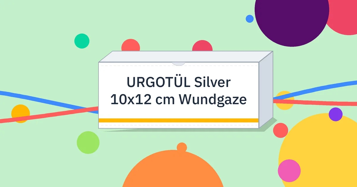 Symbolbild: Packung mit der Aufschrift URGOTÜL Silver 10x12 cm Wundgaze (PZN 19472598) – Verfügbarkeit und Bezug in Apotheken in Frankfurt am Main