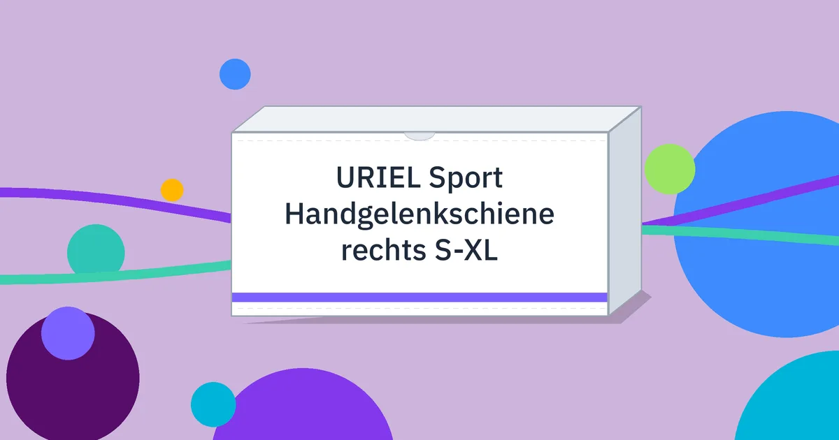 Symbolbild: Packung mit der Aufschrift URIEL Sport Handgelenkschiene rechts S-XL (PZN 00781546) – Verfügbarkeit und Bezug in Apotheken in Frankfurt am Main
