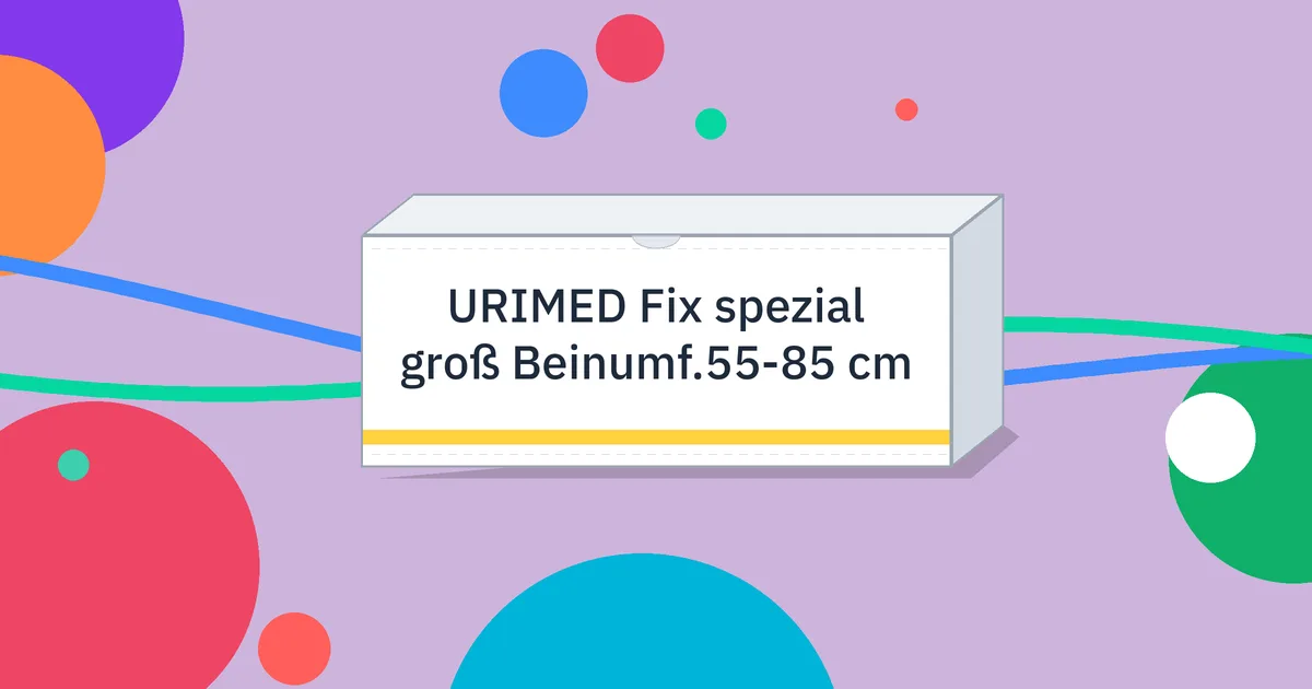 Symbolbild: Packung mit der Aufschrift URIMED Fix spezial groß Beinumf.55-85 cm (PZN 00853240) – Verfügbarkeit und Bezug in Apotheken in Frankfurt am Main