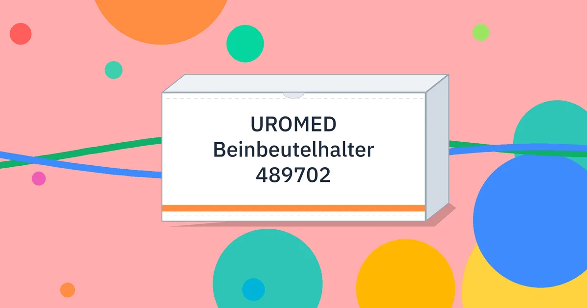 Symbolbild: Packung mit der Aufschrift UROMED Beinbeutelhalter 489702 (PZN 09704116) – Verfügbarkeit und Bezug in Apotheken in Frankfurt am Main