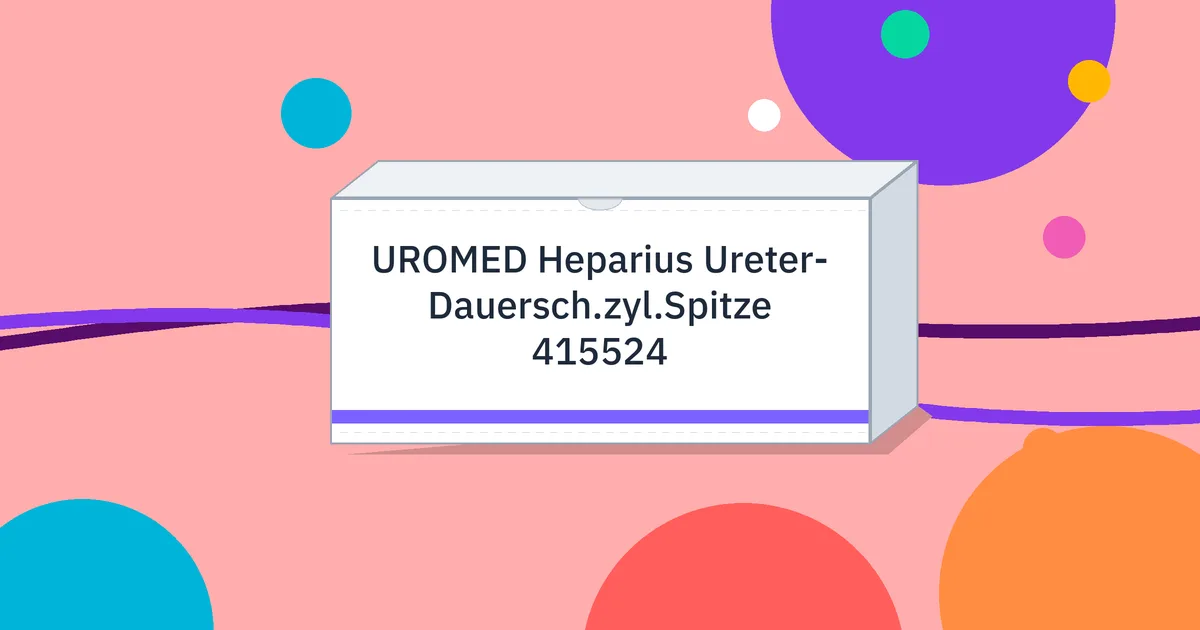 Symbolbild: Packung mit der Aufschrift UROMED Heparius Ureter-Dauersch.zyl.Spitze 415524 (PZN 11370214) – Verfügbarkeit und Bezug in Apotheken in Frankfurt am Main