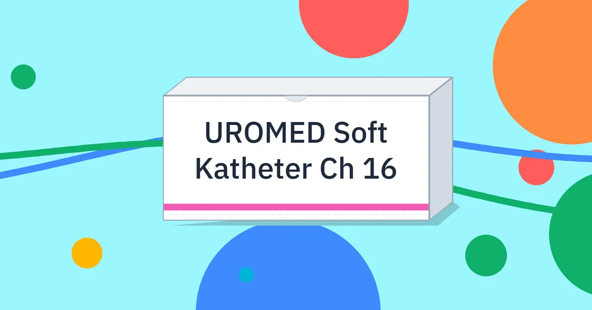 Symbolbild: Packung mit der Aufschrift UROMED Soft Katheter Ch 16 (PZN 04985056) – Verfügbarkeit und Bezug in Apotheken in Frankfurt am Main