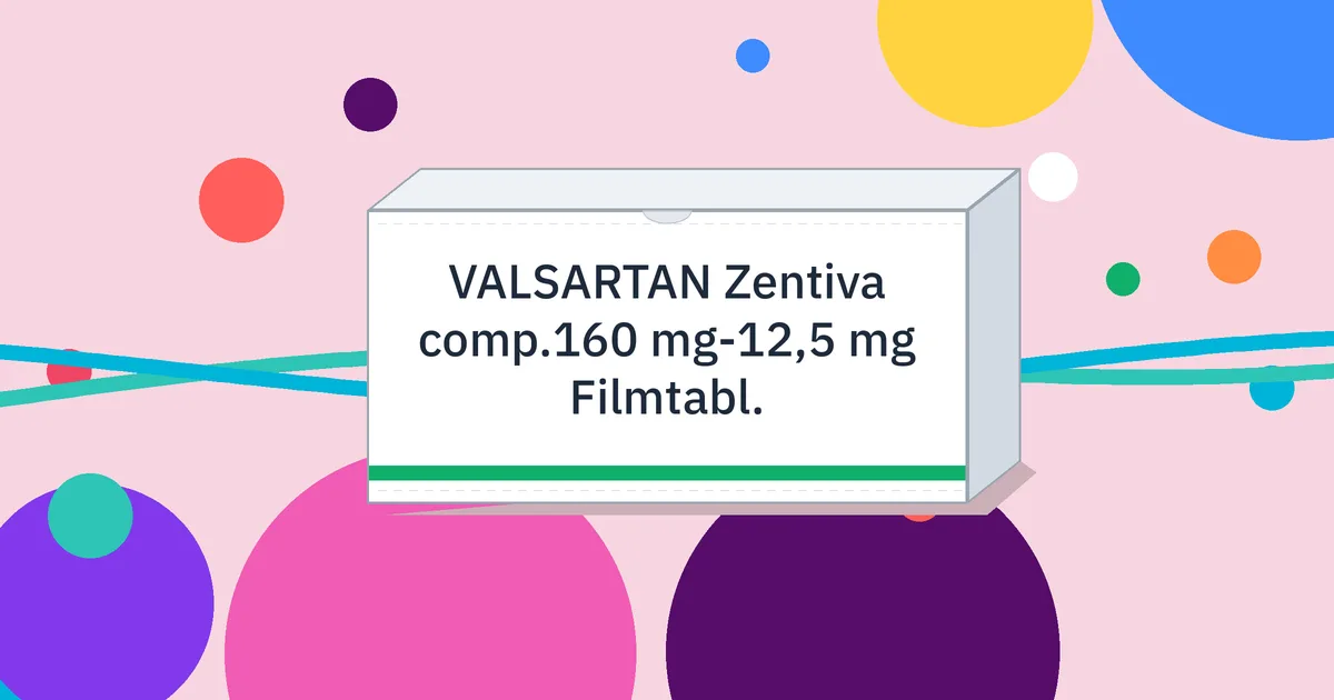 Symbolbild: Packung mit der Aufschrift VALSARTAN Zentiva comp.160 mg-12,5 mg Filmtabl. (PZN 08409450) – Verfügbarkeit und Bezug in Apotheken in Frankfurt am Main