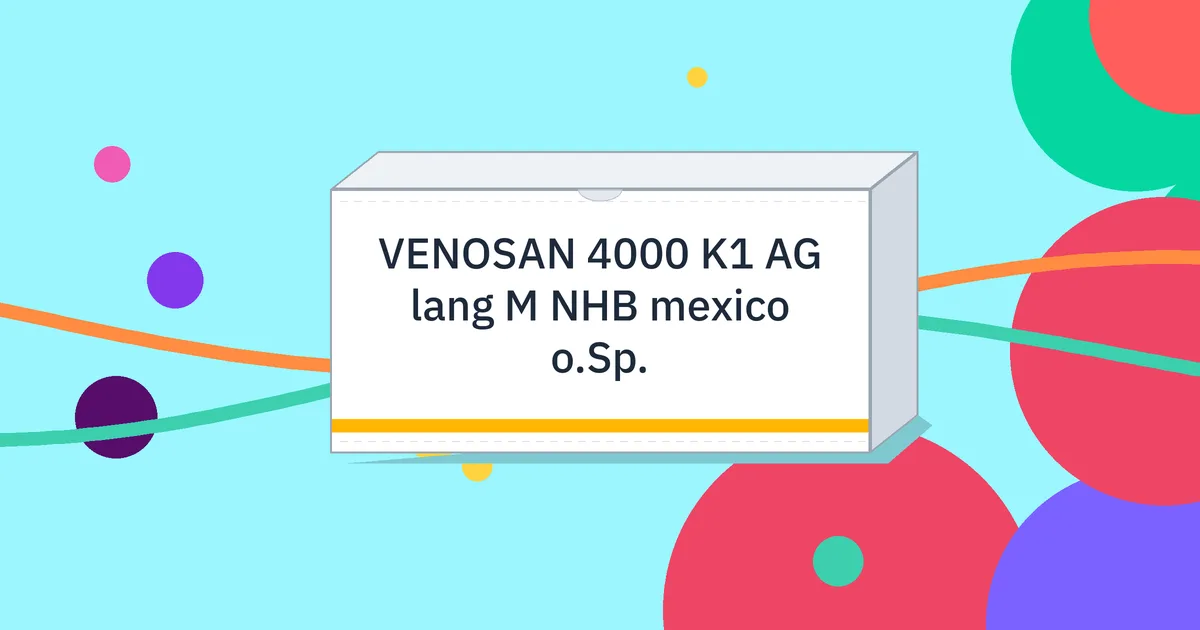 Symbolbild: Packung mit der Aufschrift VENOSAN 4000 K1 AG lang M NHB mexico o.Sp. (PZN 14423508) – Verfügbarkeit und Bezug in Apotheken in Frankfurt am Main