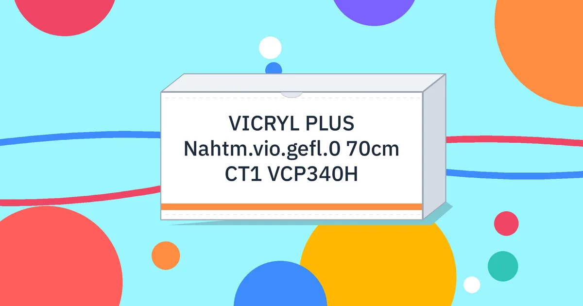 Symbolbild: Packung mit der Aufschrift VICRYL PLUS Nahtm.vio.gefl.0 70cm CT1 VCP340H (PZN 16798023) – Verfügbarkeit und Bezug in Apotheken in Frankfurt am Main