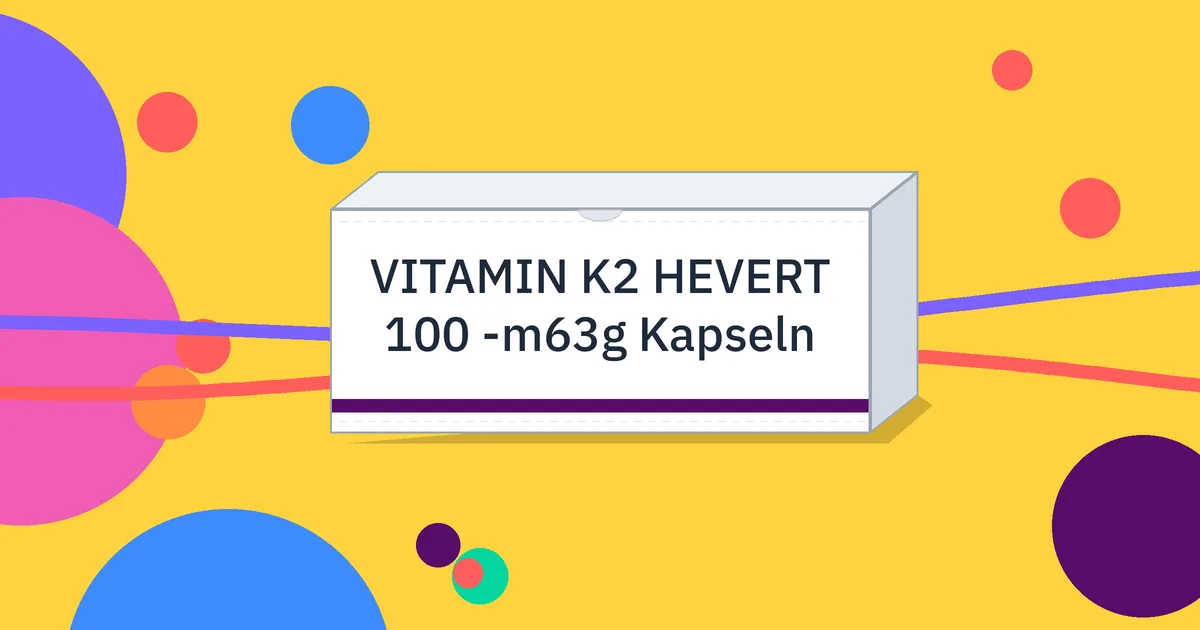 Symbolbild: Packung mit der Aufschrift VITAMIN K2 HEVERT 100 -m63g Kapseln (PZN 12870284) – Verfügbarkeit und Bezug in Apotheken in Frankfurt am Main