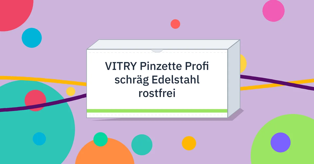 Symbolbild: Packung mit der Aufschrift VITRY Pinzette Profi schräg Edelstahl rostfrei (PZN 05043132) – Verfügbarkeit und Bezug in Apotheken in Frankfurt am Main