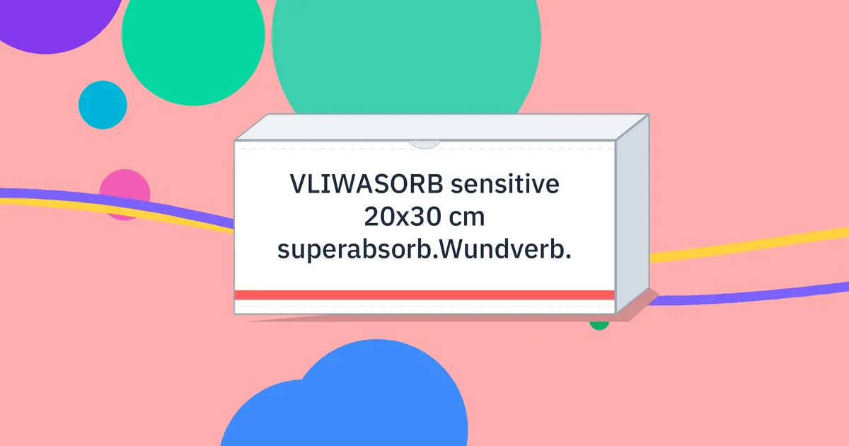 Symbolbild: Packung mit der Aufschrift VLIWASORB sensitive 20x30 cm superabsorb.Wundverb. (PZN 19848247) – Verfügbarkeit und Bezug in Apotheken in Frankfurt am Main