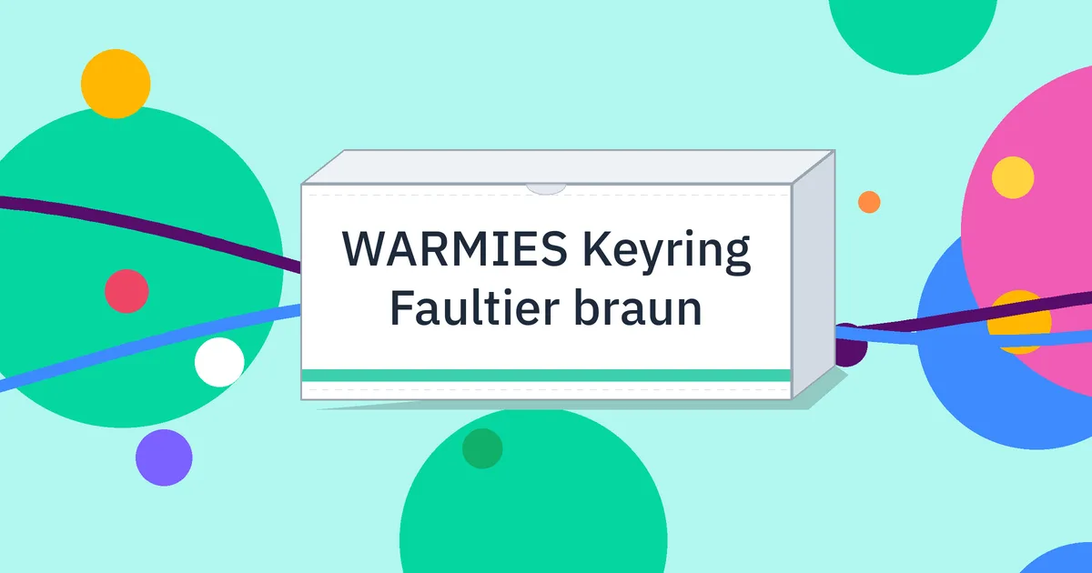 Symbolbild: Packung mit der Aufschrift WARMIES Keyring Faultier braun (PZN 20185906) – Verfügbarkeit und Bezug in Apotheken in Frankfurt am Main