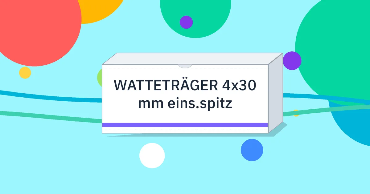 Symbolbild: Packung mit der Aufschrift WATTETRÄGER 4x30 mm eins.spitz (PZN 02446680) – Verfügbarkeit und Bezug in Apotheken in Frankfurt am Main
