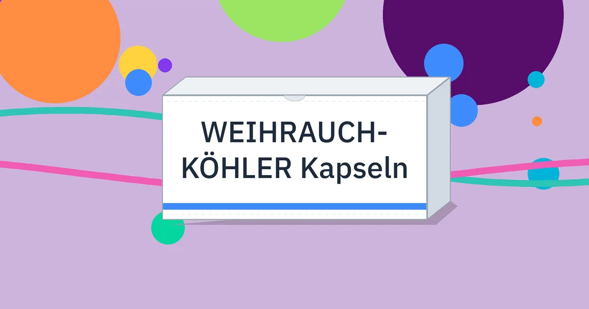 Symbolbild: Packung mit der Aufschrift WEIHRAUCH-KÖHLER Kapseln (PZN 14212332) – Verfügbarkeit und Bezug in Apotheken in Frankfurt am Main