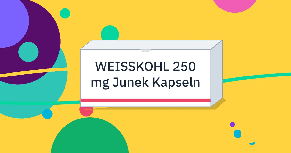Symbolbild: Packung mit der Aufschrift WEISSKOHL 250 mg Junek Kapseln (PZN 01106048) – Verfügbarkeit und Bezug in Apotheken in Frankfurt am Main