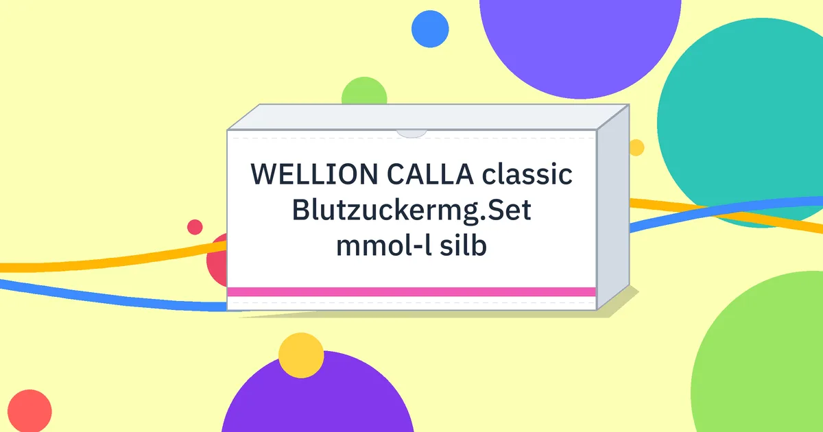 Symbolbild: Packung mit der Aufschrift WELLION CALLA classic Blutzuckermg.Set mmol-l silb (PZN 09265467) – Verfügbarkeit und Bezug in Apotheken in Frankfurt am Main