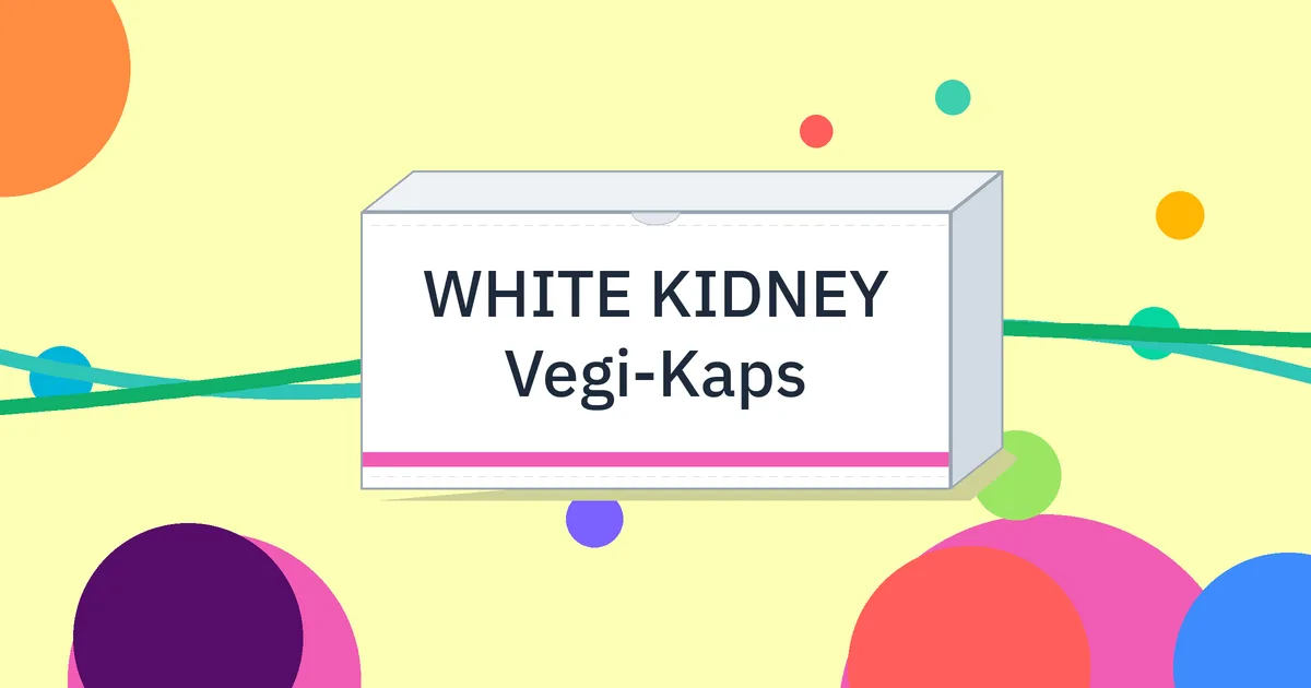 Symbolbild: Packung mit der Aufschrift WHITE KIDNEY Vegi-Kaps (PZN 05518546) – Verfügbarkeit und Bezug in Apotheken in Frankfurt am Main